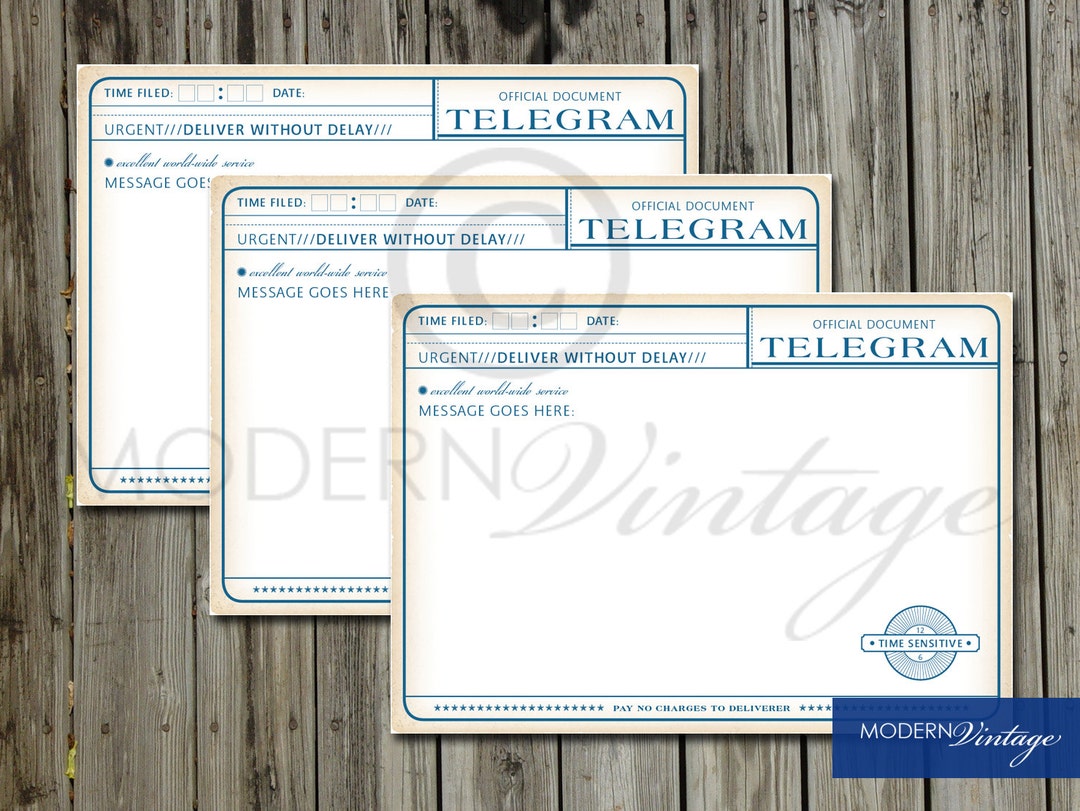 Vintage Telegram Inspired Postcard - Set of 6 - Etsy