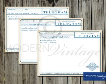 Telegram Postcard, Vintage Postcard, Flatcards, Stationery Set ...