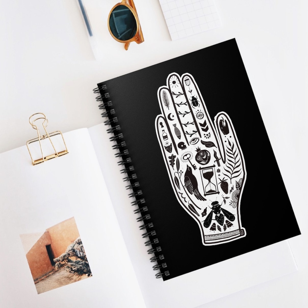 Voodoo Hand Illustration Spiral Notebook - Etsy