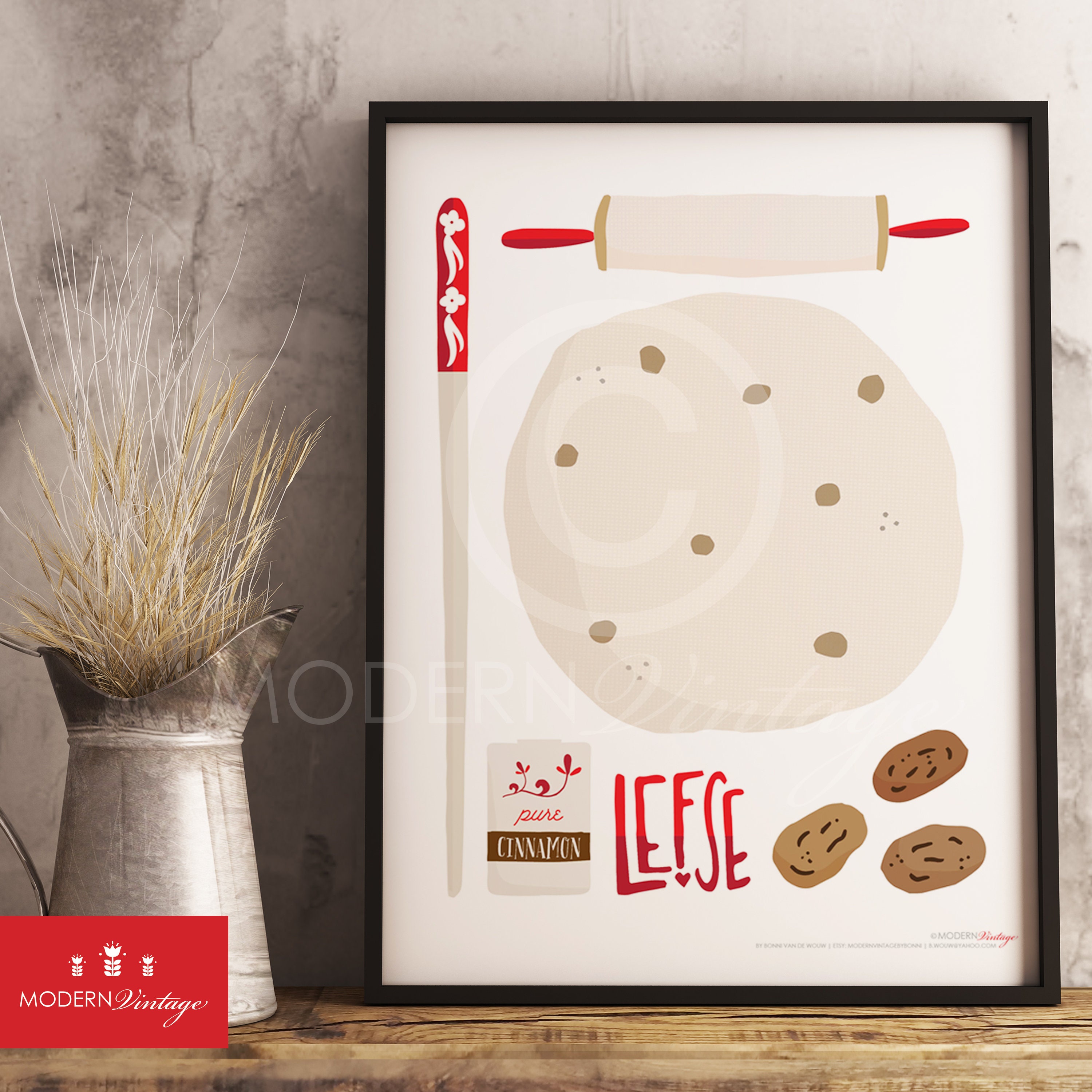 Scandinavian Lefse Illustration Print 8x10 Digital Download - Etsy