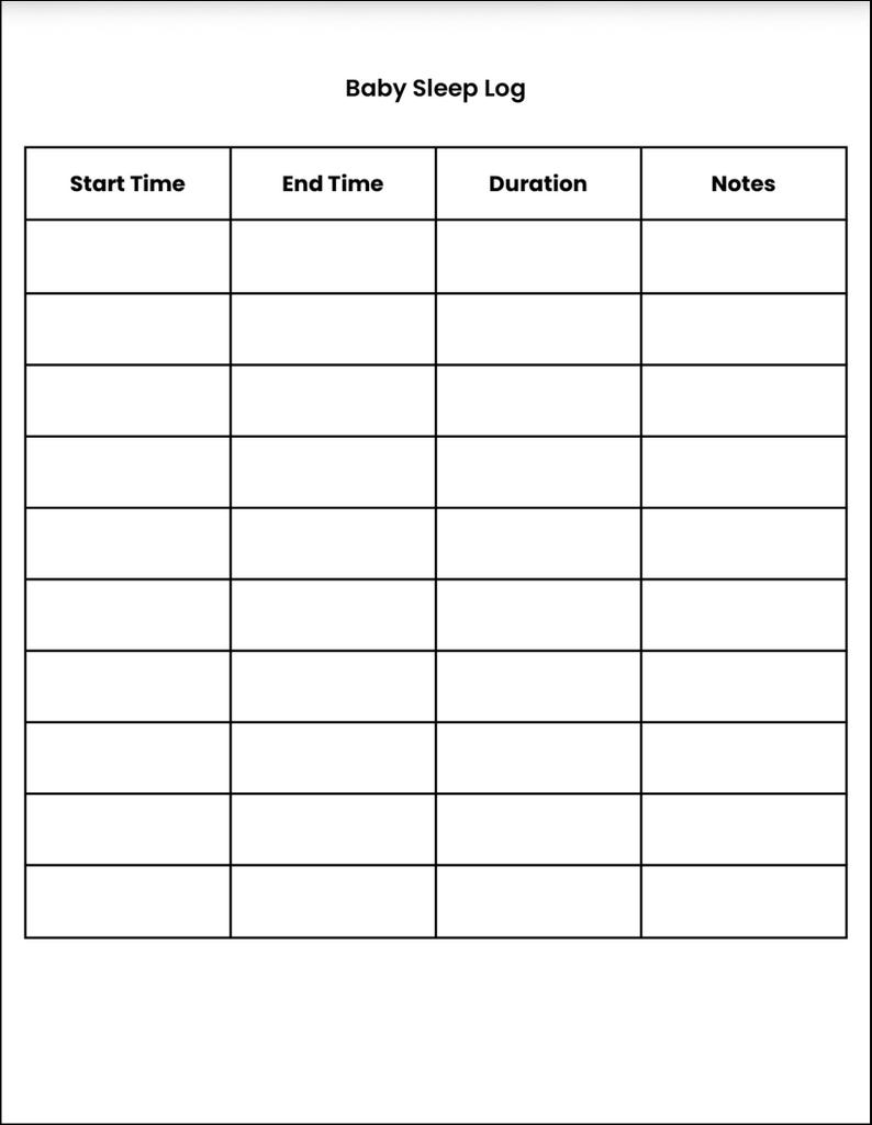 Baby Tracker PDF - Feeding, Sleep, Diaper & Notes - Printable Newborn ...