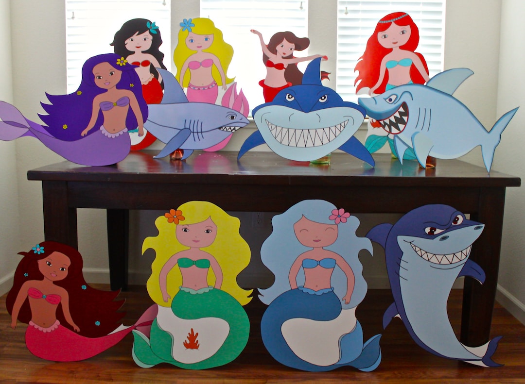 Mermaid - Mermaid Party - Mermaid and Shark - Mermaid Party Decor ...