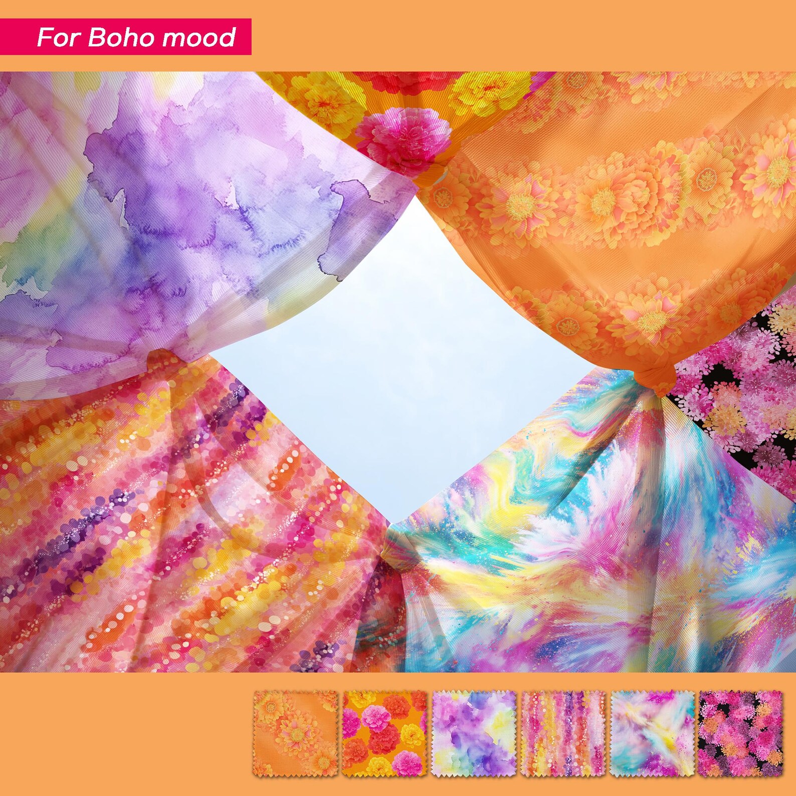 Holi Festival Seamless Pattern Bundle, Hippie Tie Dye Digital Paper ...