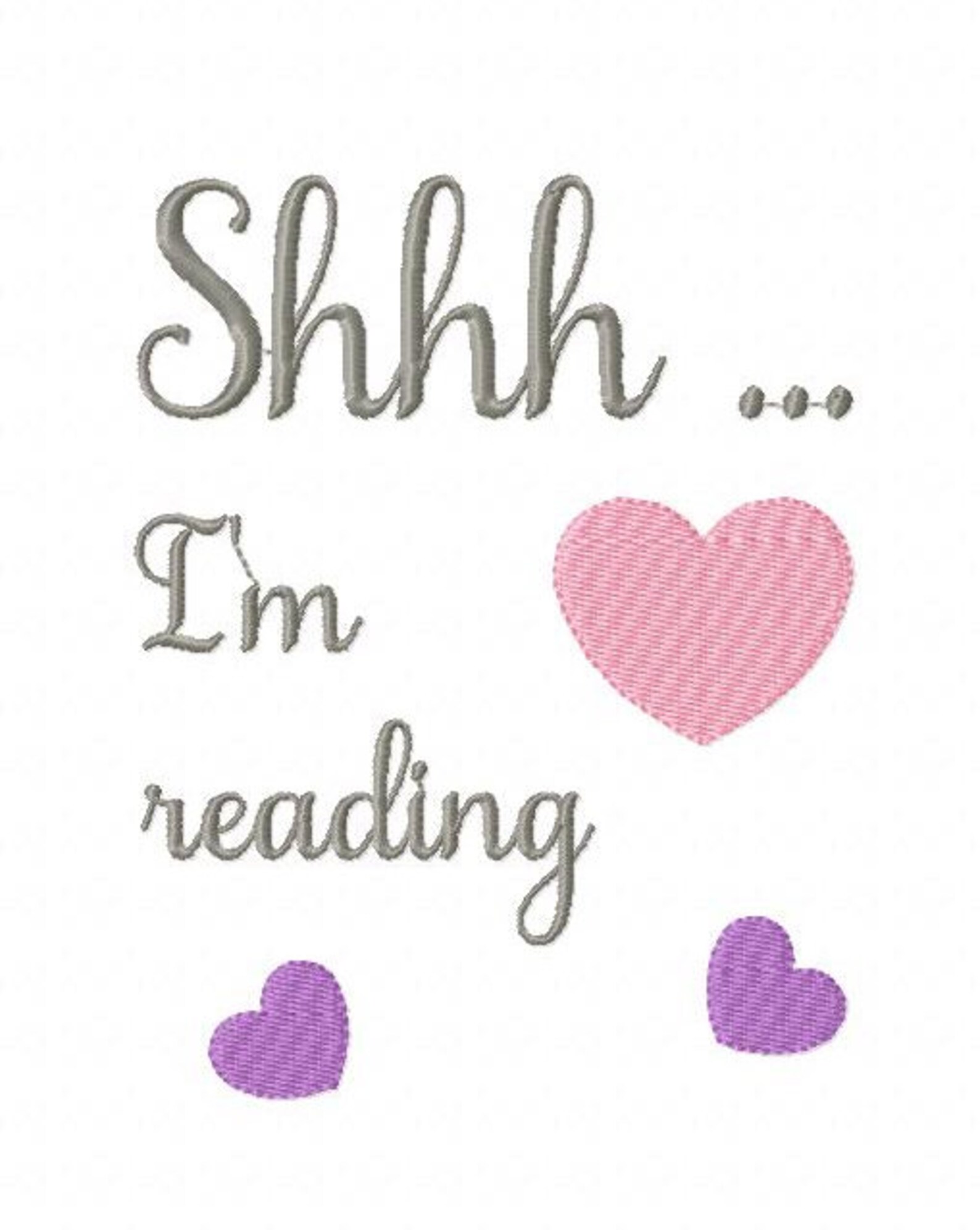Shhh ... I'm Reading Embroidery Design - Etsy