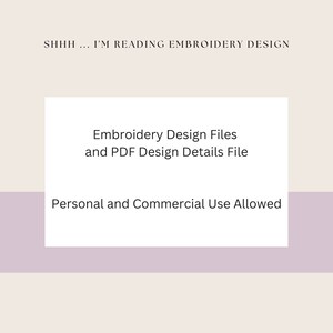 Shhh ... I'm Reading Embroidery Design, Reading Pocket Pillow ...