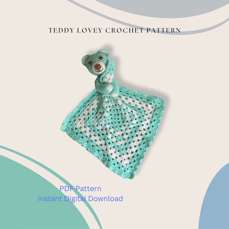 Large Teddy Lovey Crochet Pattern, Cute Teddy Bear, DIGITAL DOWNLOAD ...