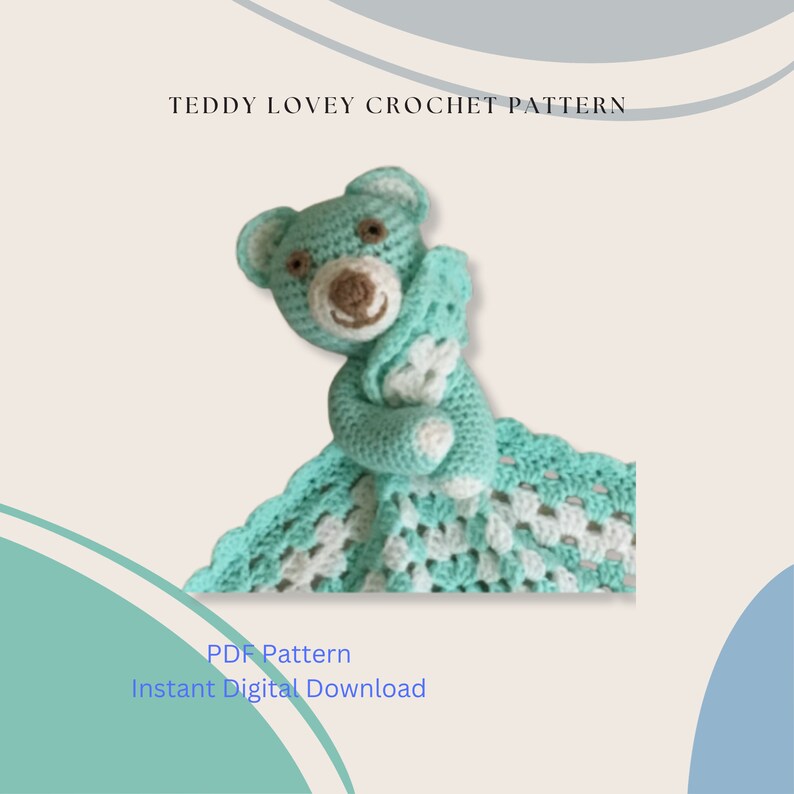 Large Teddy Lovey Crochet Pattern, Cute Teddy Bear, DIGITAL DOWNLOAD ...