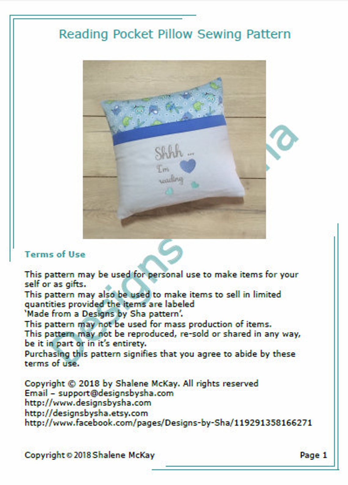 Reading Pocket Pillow Sewing Pattern - Etsy Australia