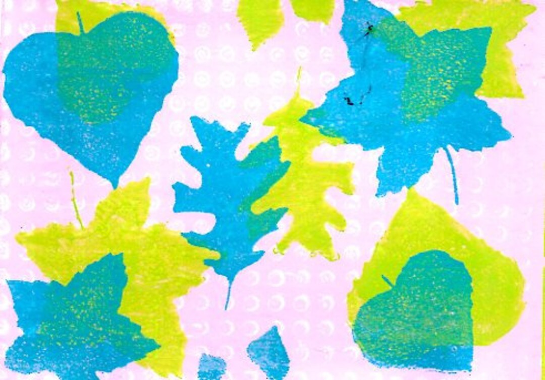 Gelli Print Paper: Leaf Monoprints for Collage, Scrapbooking (digital ...