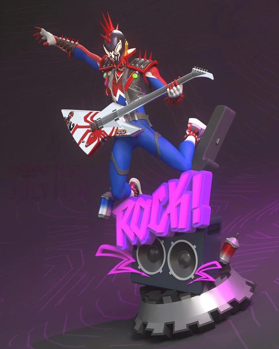 Marvel – Spider-punk | Anarchy Riot STL Statue | 3D Print Model ...