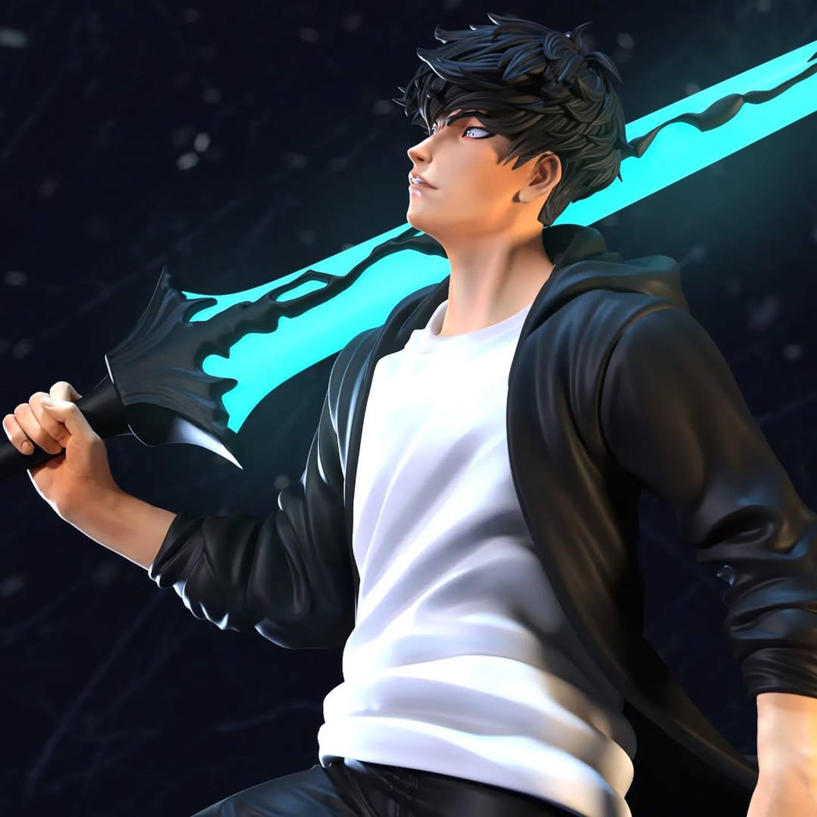 Solo Leveling – Sung Jin-Woo / Statua STL Shadow Sovereign / Modello di ...