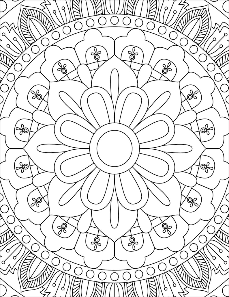 25 Mandala Coloring Pages for Adults or Children Printables - Etsy UK