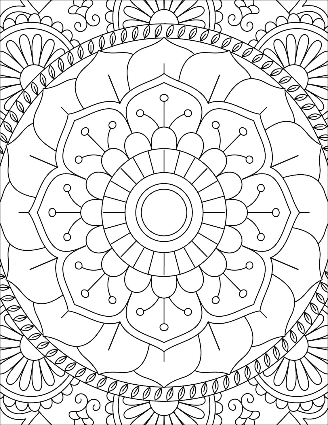 25 Mandala Coloring Pages for Adults or Children Printables - Etsy
