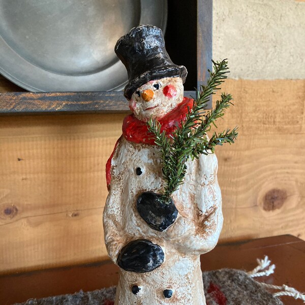 Paper Mache Snowman - Etsy