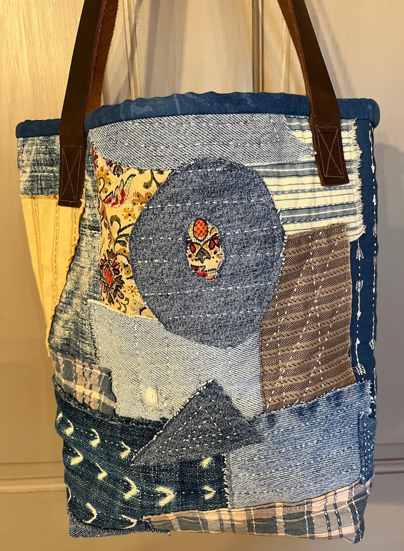 Japanese Boro/sashiko Inspired, Hand Made/ Hand Stitched, Denim/cotton ...