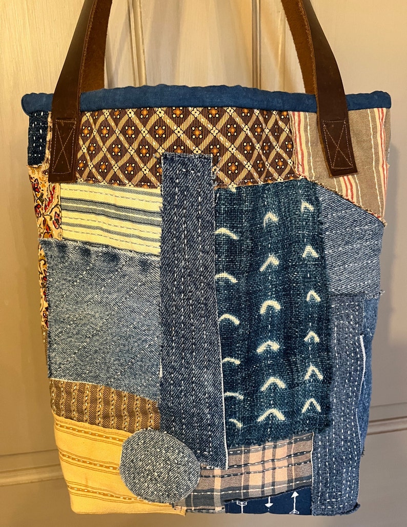 Japanese Boro/sashiko Inspired, Hand Made/ Hand Stitched, Denim/cotton ...