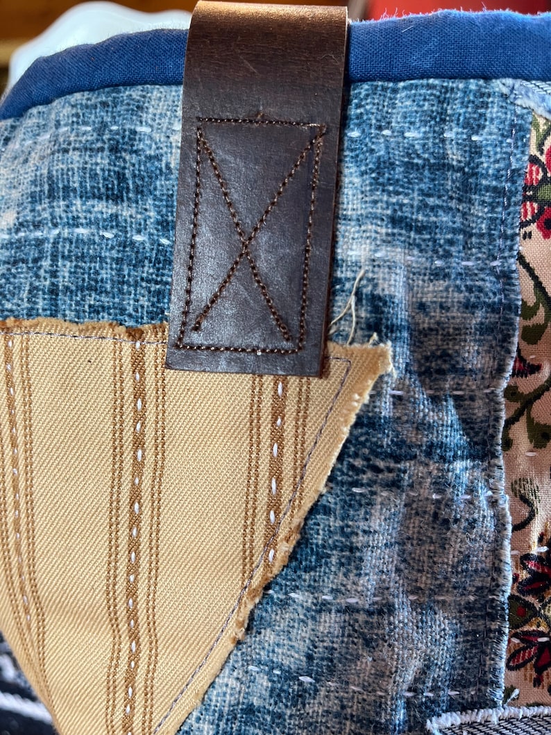 Japanese Boro/sashiko Inspired, Hand Made/ Hand Stitched, Denim/cotton ...