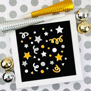 Letter Board Happy New Year Confetti, Happy New Year 2025, New Year's ...