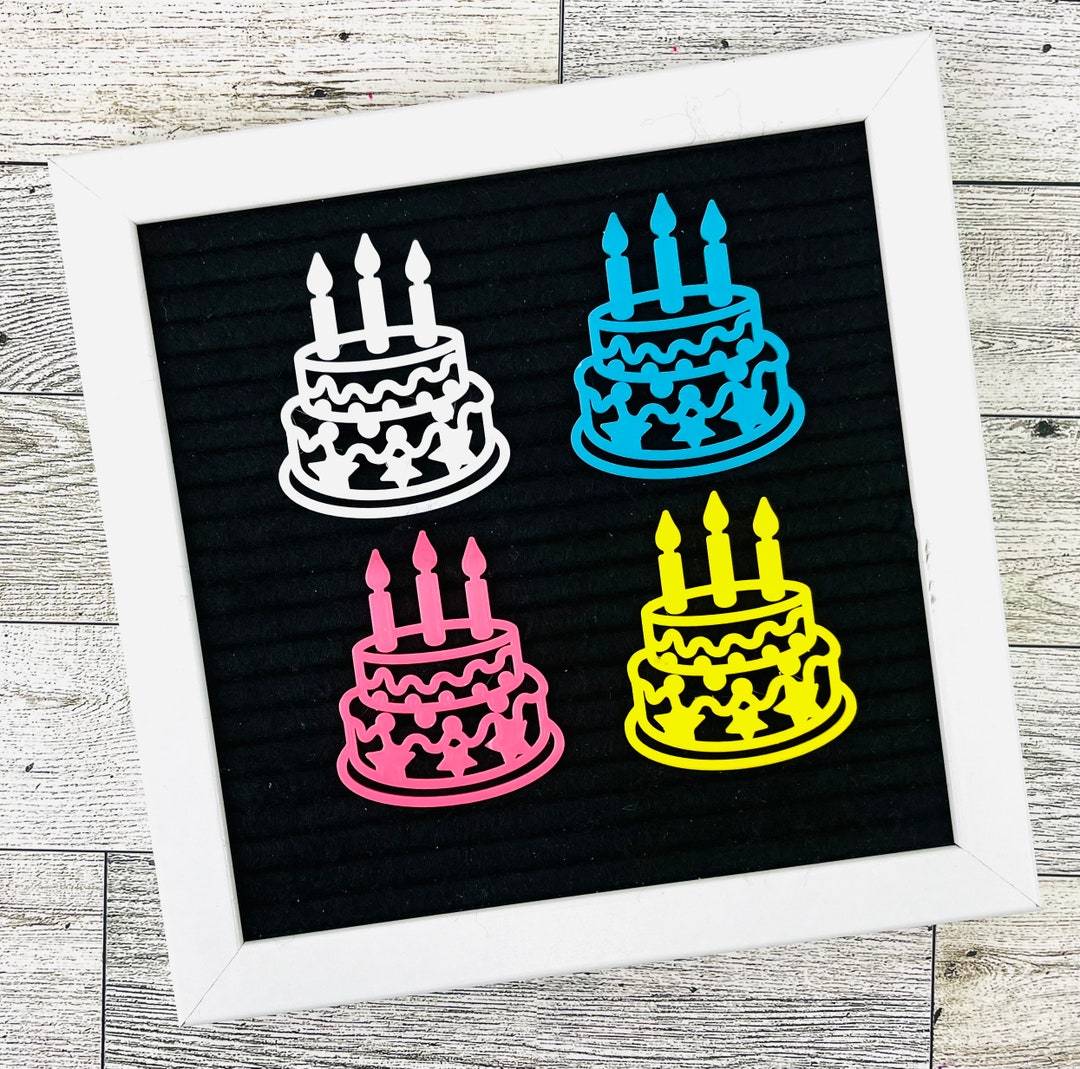 Birthday Cake for Letter Boards, Happy Birthday Felt Board Decor ...