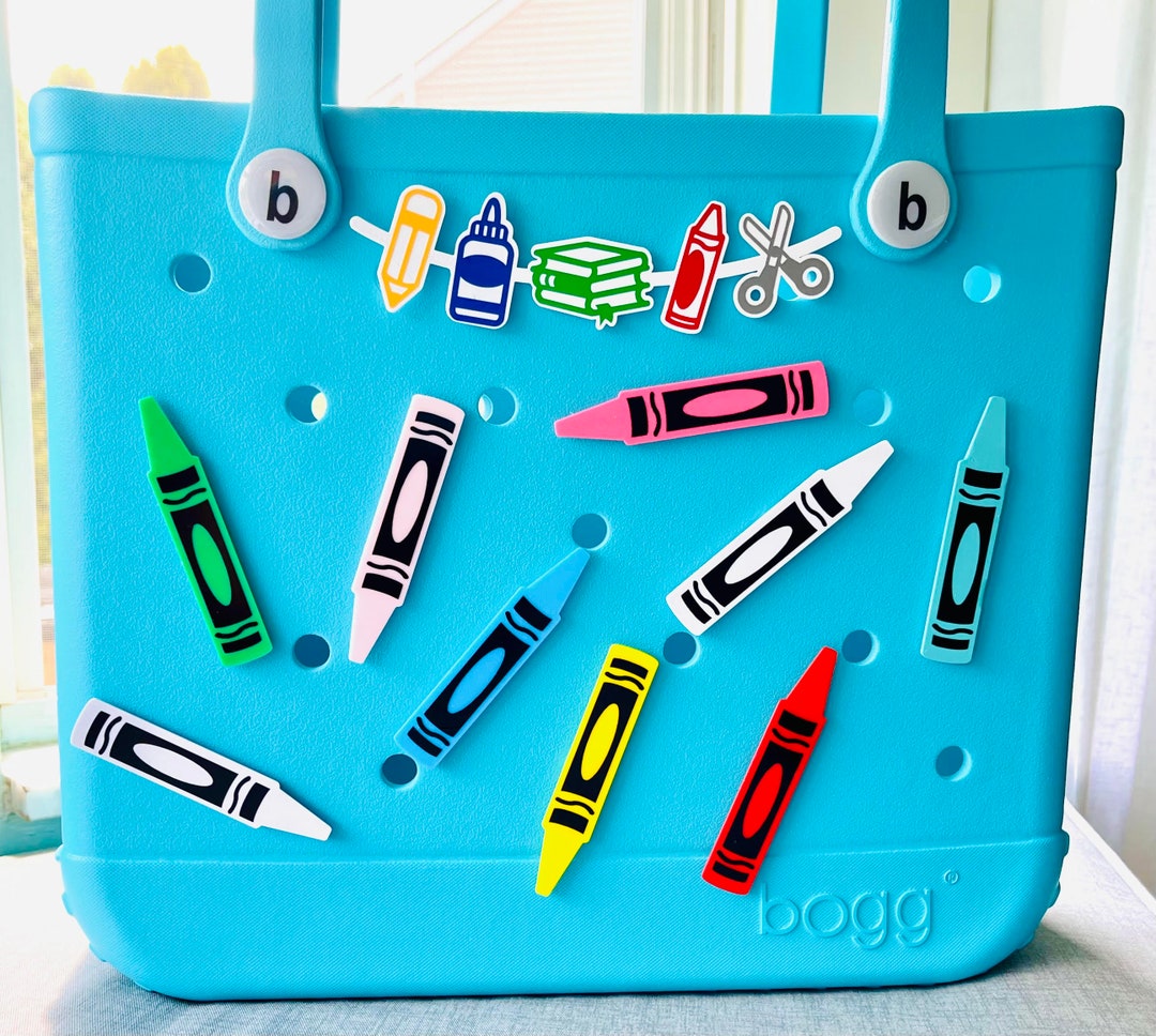 School Supplies Garland Bit for Bogg Bags, Crayon Bogg Bag Charms ...