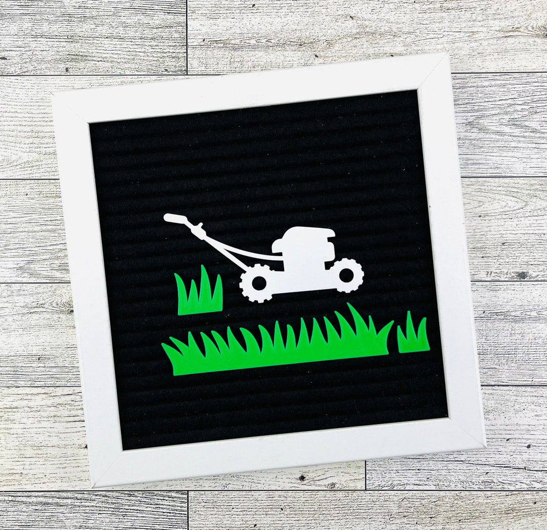 Letter Board Summer Icons, Father's Day Gift, Feltboard Mower and Grass ...