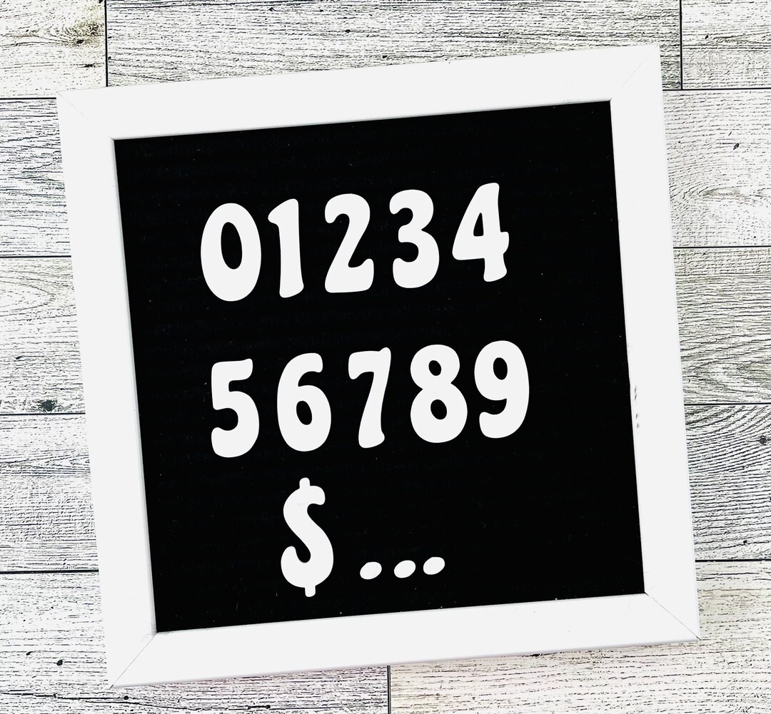 Letter Board Number Set, Chicle Font Numbers, Felt Board Accessories ...