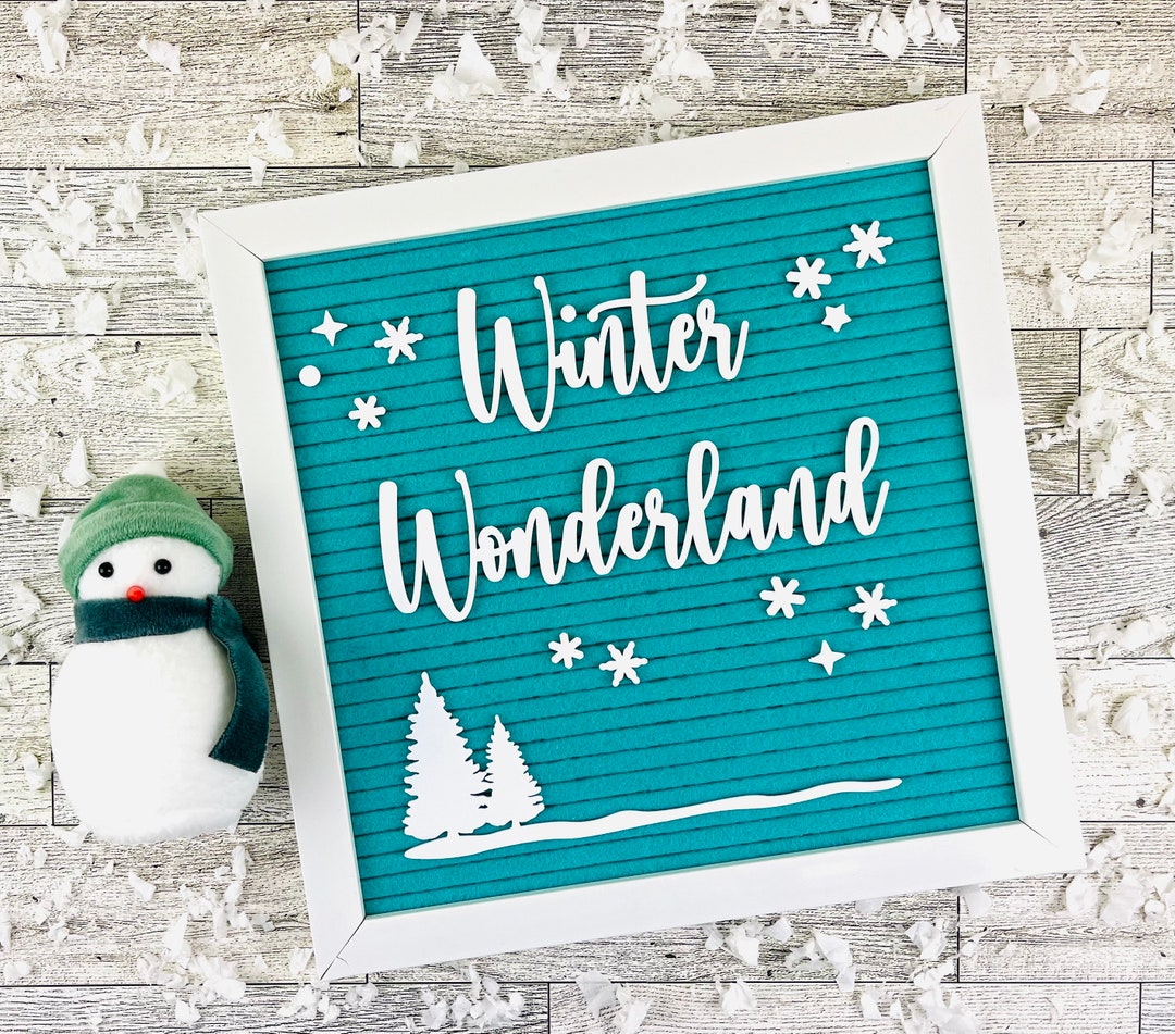 Letter Board Winter Wonderland, Felt Board Winter Scenery Sign, Message ...