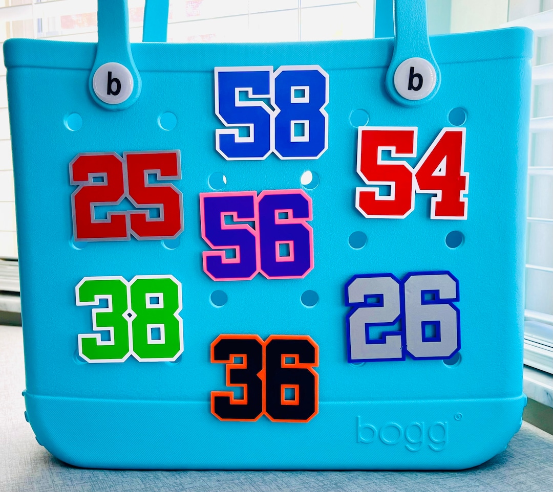 Sports Number Bogg Bag Bits, Personalized Sports Team Number Charm ...