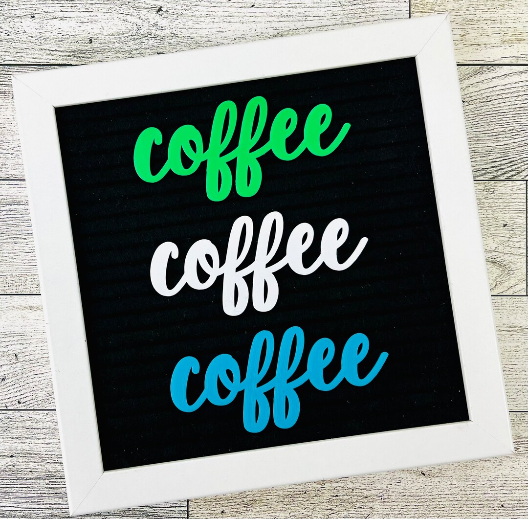 Letterboard Script Coffee Icon, Coffee Bar Accessories, Feltboard Sign ...