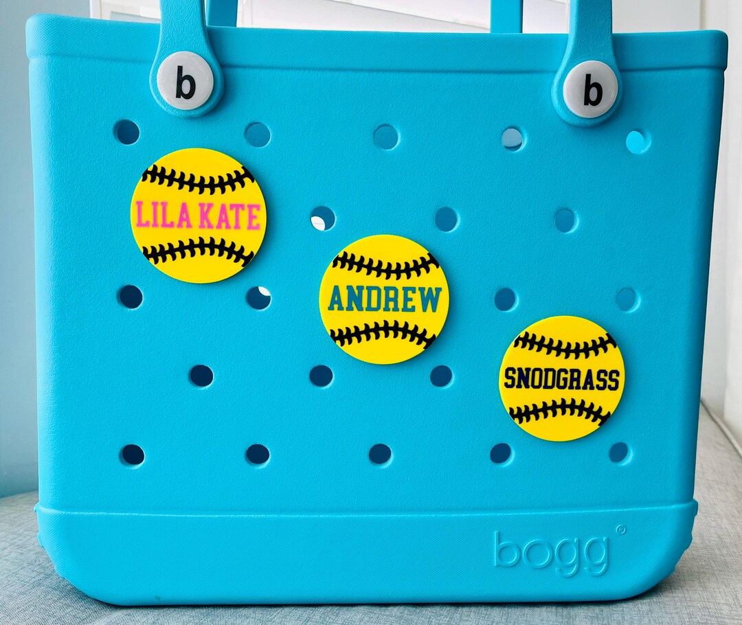 Bogg Bag Softball Bits, Personalized Athletic Bogg Charms, Sports ...