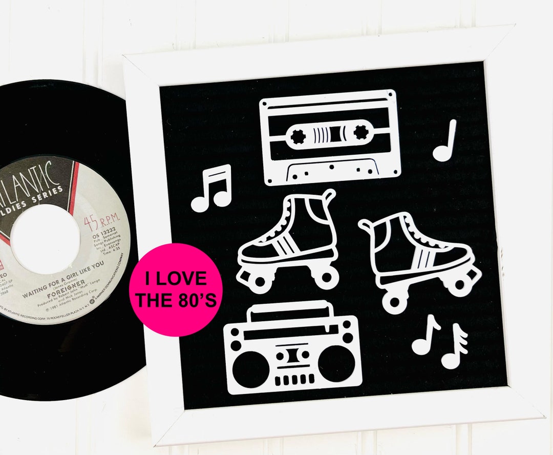 Letter Board 1980's Icons, Retro Party Decorations, Cassette Tape, Boom ...