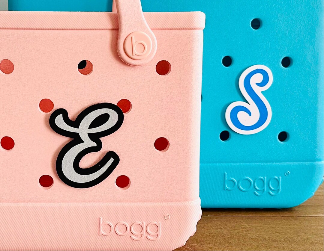 Script Letter Charm for Bogg Bags, Custom Initials, Monogram, Pool Bag ...