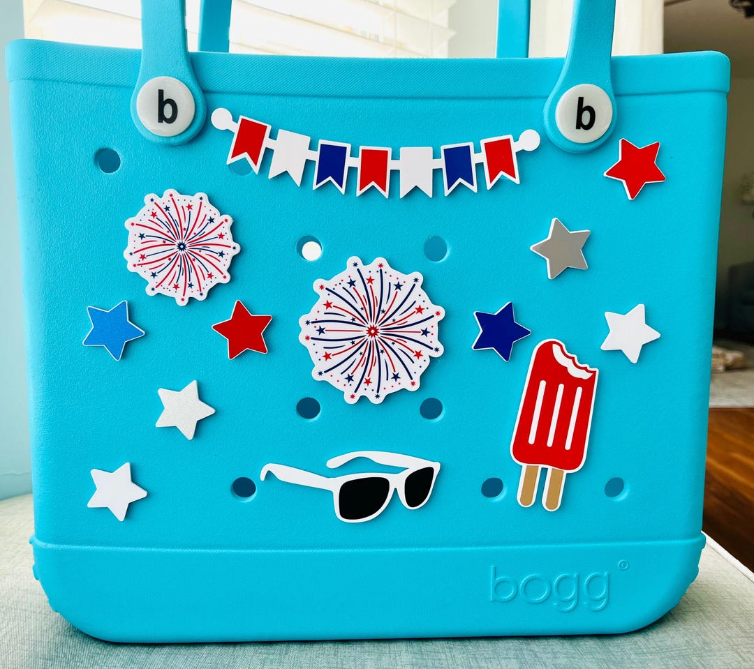 Patriotic Bogg Bag Bits, Fireworks Bogg Charms, Flag Garland, Bogg ...
