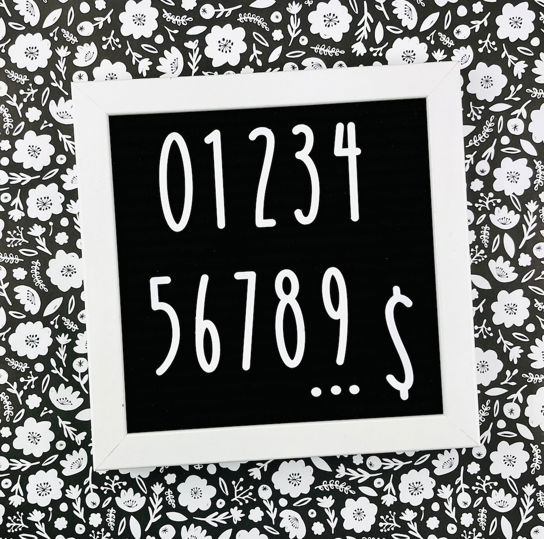 Skinny Numbers for Letter Boards, Number Set, Felt Board Accessories ...