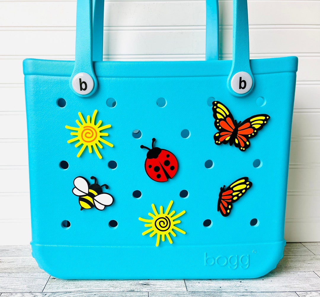 Summer Sun Bogg Bag Charms, Monarch Butterfly, Bumble Bee, Lady Bug ...