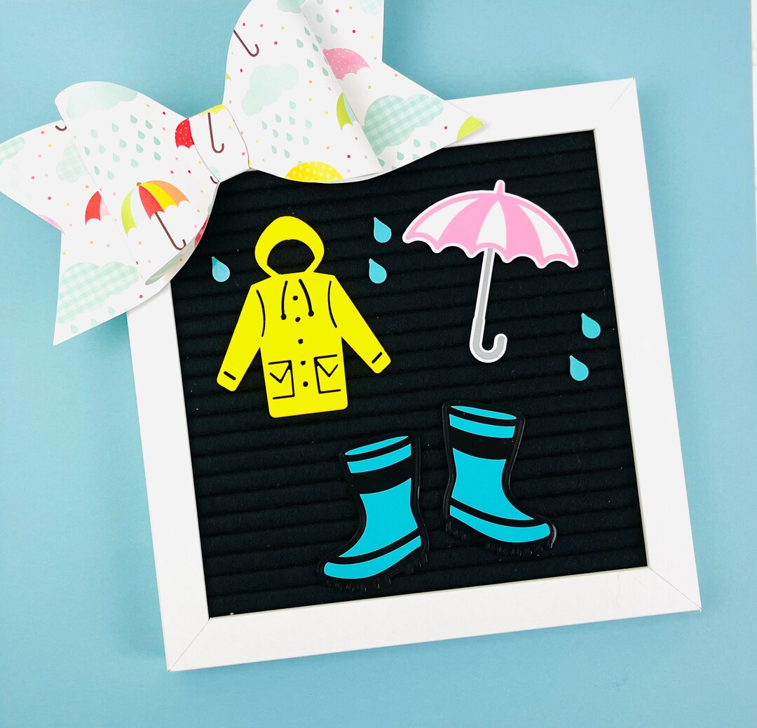 Rainy Day Letter Board Icons, Spring Decor for Felt Boards, Rain Coat ...