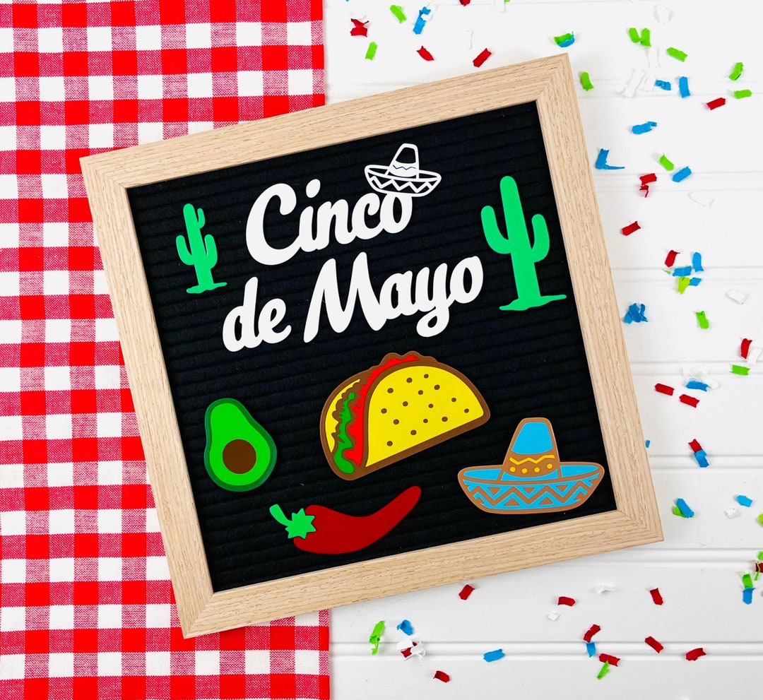 Cinco De Mayo Letter Board Sign, Taco Tuesday, Sombrero, Felt Board ...
