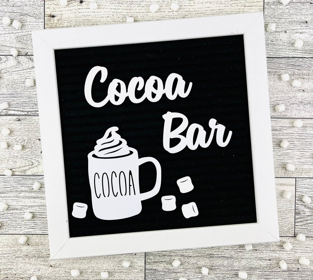 Letter Board Cocoa Bar Sign, Felt Board Winter Icons, Hot Chocolate ...