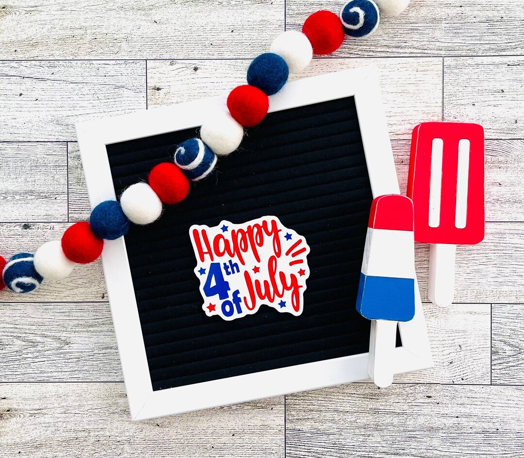 Happy 4th of July for Letter Boards, Independence Day Decorations, Felt ...