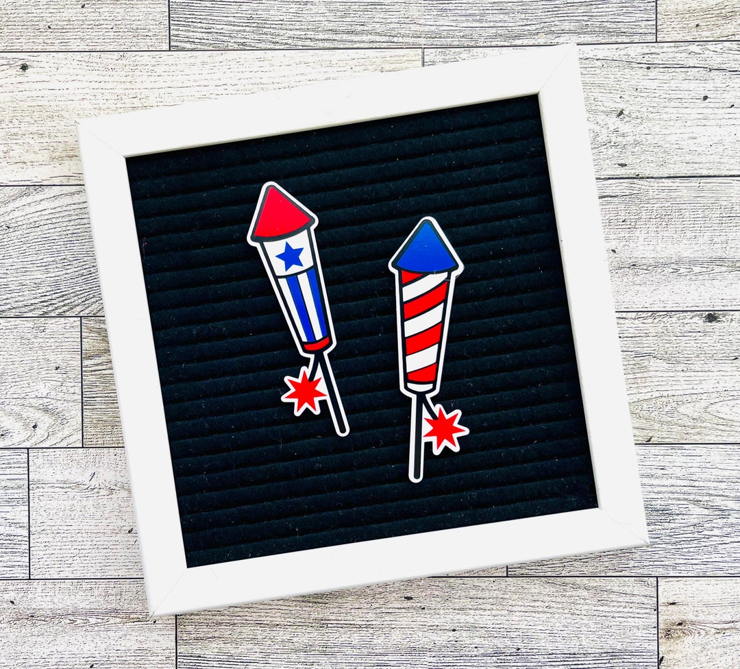 Letter Board Firecrackers, July 4th Icons for Felt Boards, USA Sign ...