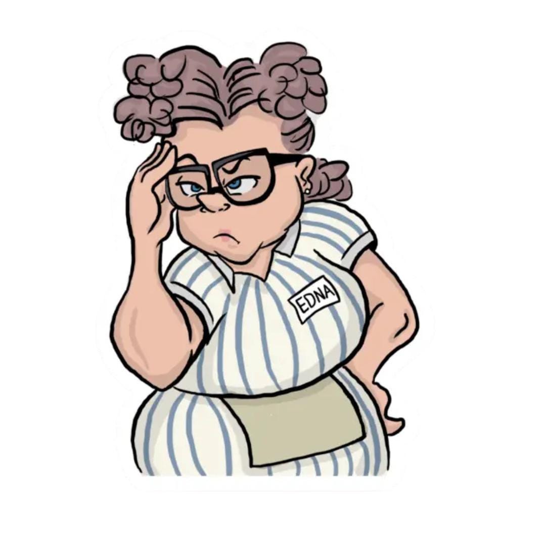 Exasperated Edna Vinyl Sticker, Sarcastic Cook, Gifts for Her, Laptop ...