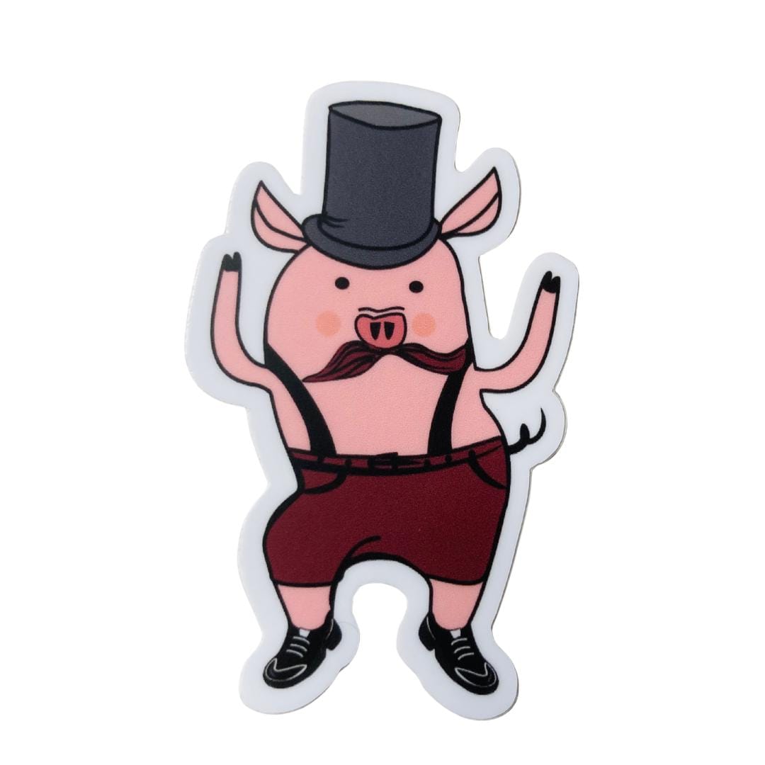 Dapper Pig Sticker: Vintage-inspired Dancing Swine Vinyl Decal - Etsy