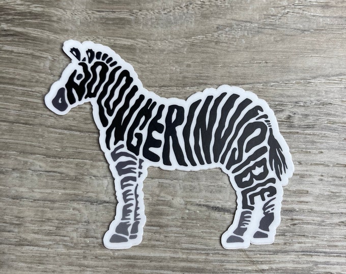 No Longer Invisible Zebra Vinyl Sticker, EDS Awareness, Chronic Illness ...