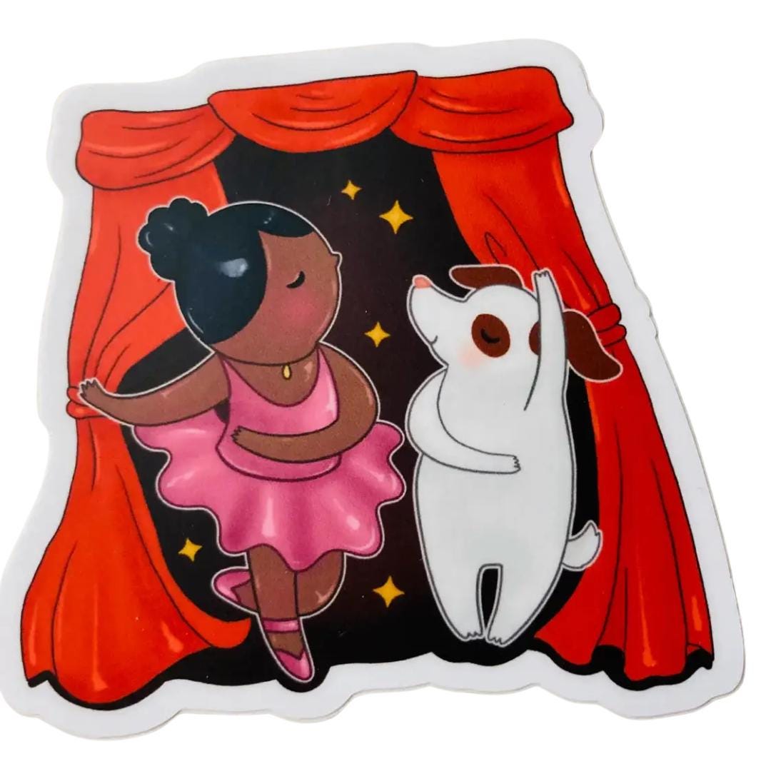 Dancing Paws Sticker Set – Cat and Dog Dance Duo Vinyl Stickers (3" X 3 ...