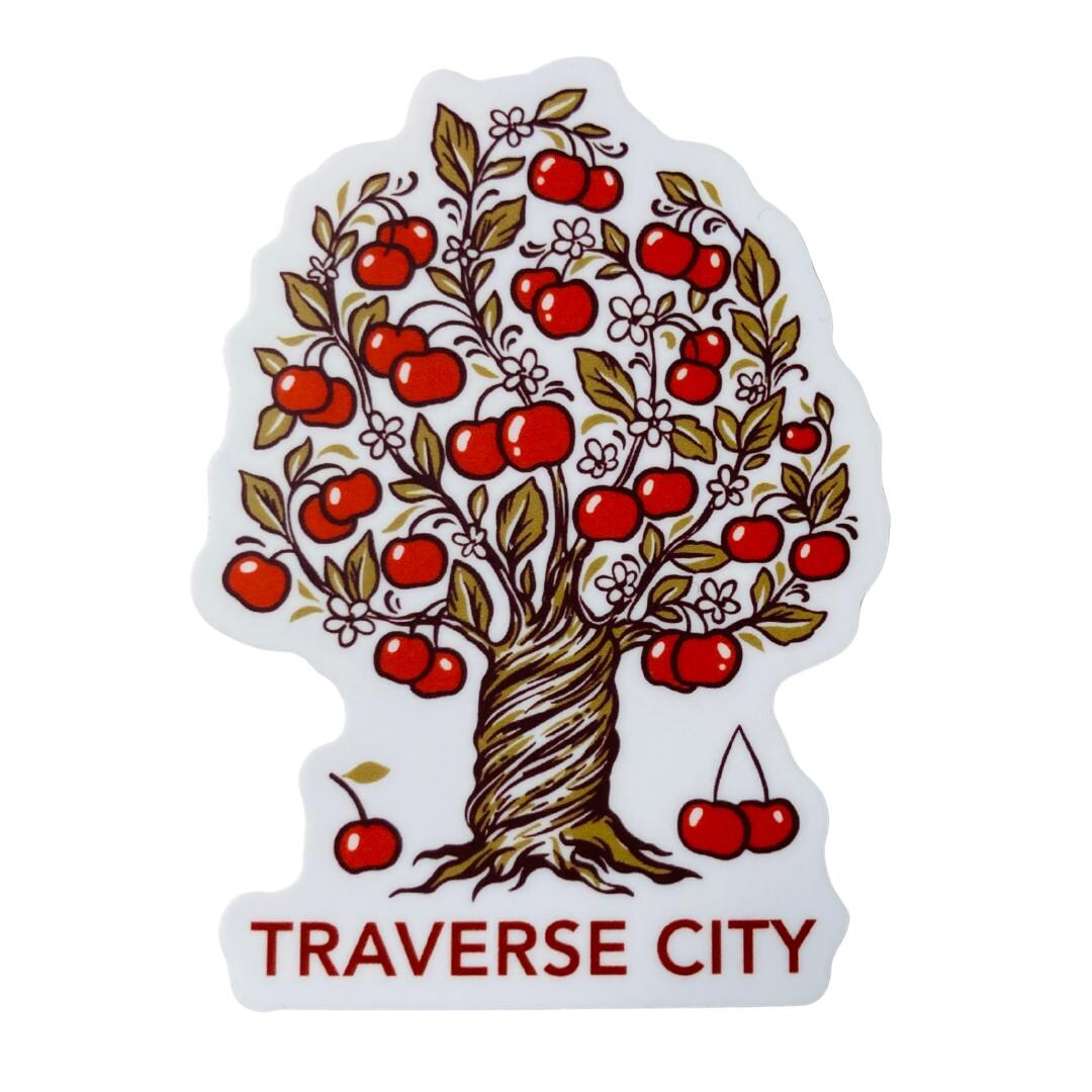 Traverse City Tree of Life Cherry Vinyl Sticker, Cherry Sticker, Cherry ...