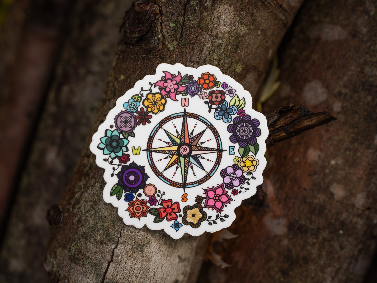 Compass Vinyl Sticker Camping Sticker Gifts for Nature - Etsy