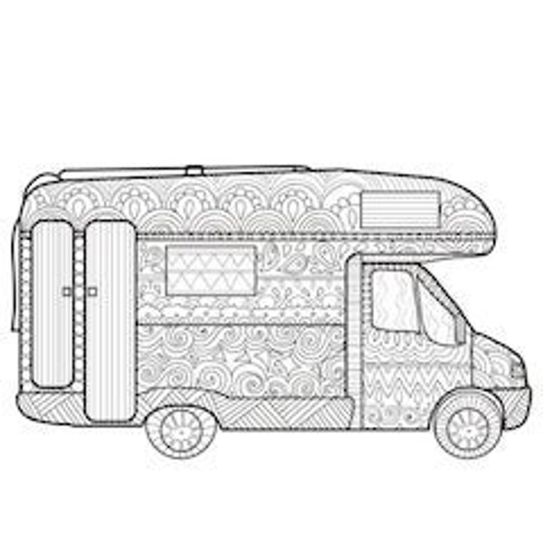 Printable Coloring Page Zentangle Camping Coloring Book - Etsy