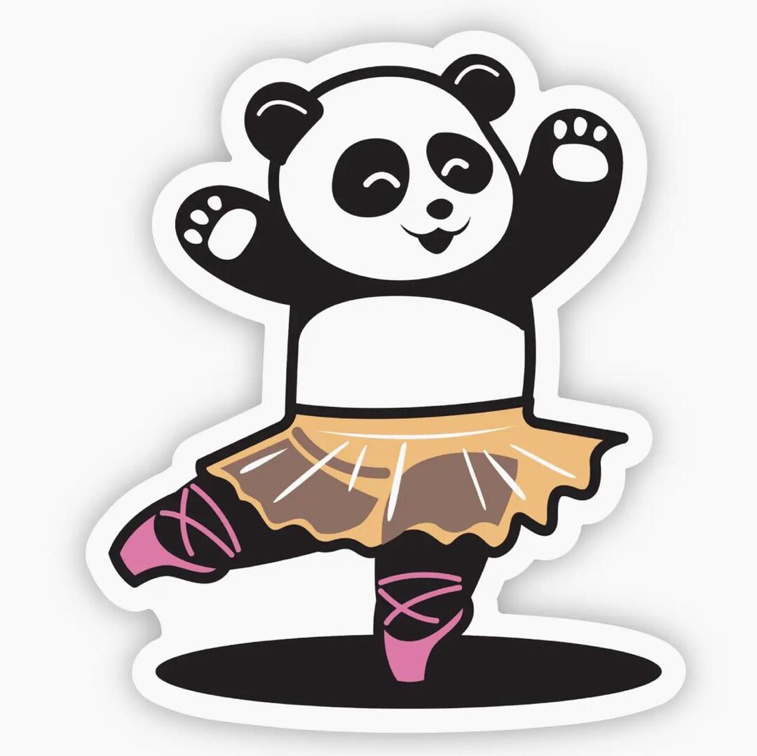 Dancing Panda on Pointe Dance Sticker, Dance Sticker, Gifts for Dancers ...