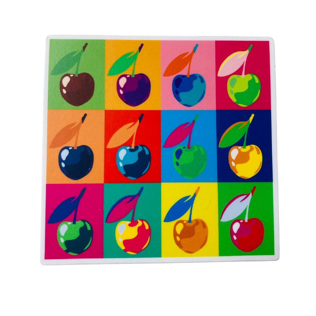 Pop Art Cherry Grid Sticker, 2.92" X 3" - Etsy