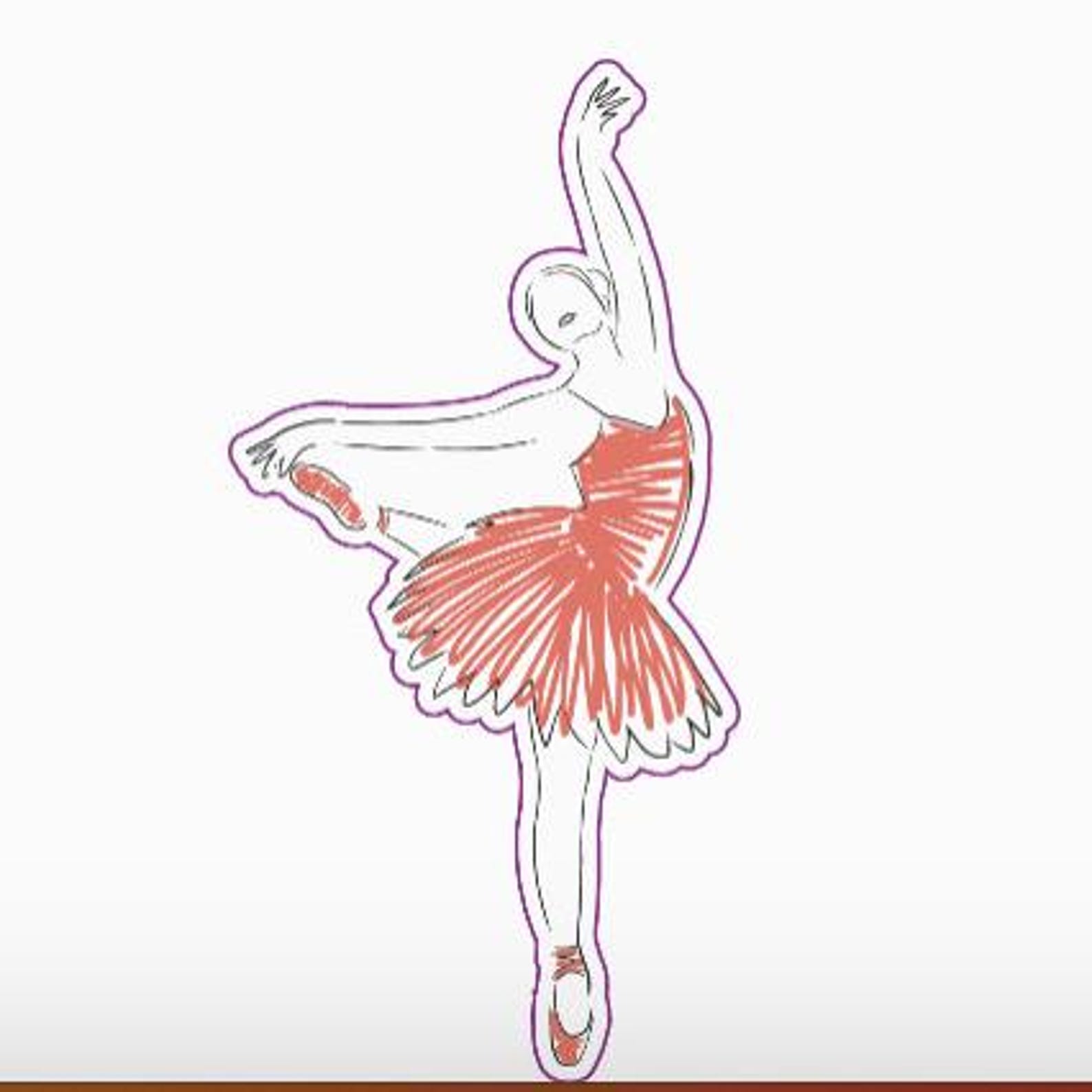 Ballerina Silhouette Sticker: Elegant Ballet Dancer, Blue or Red Tutu ...